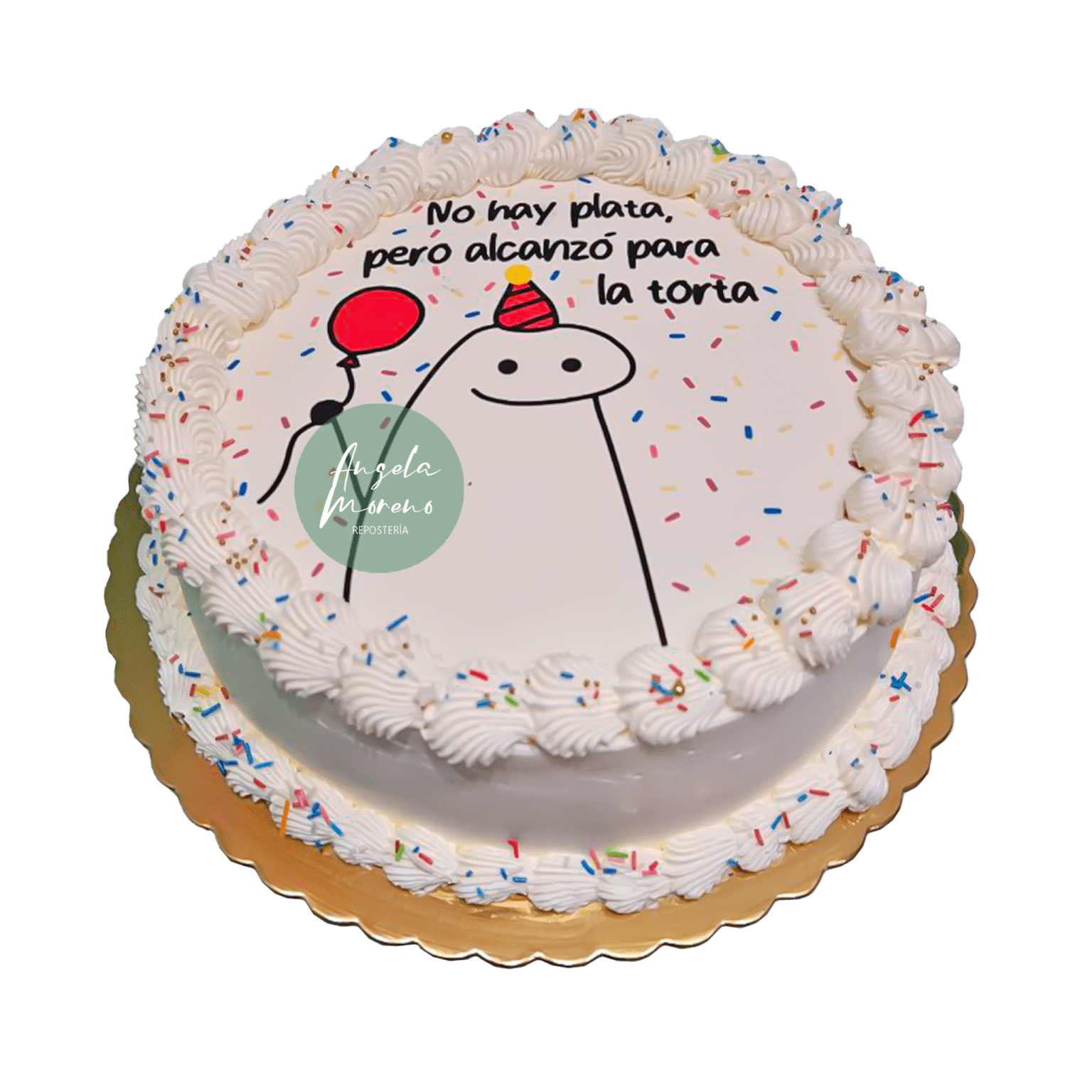Pastel Meme Flork Con Sombrerito Y Globo
